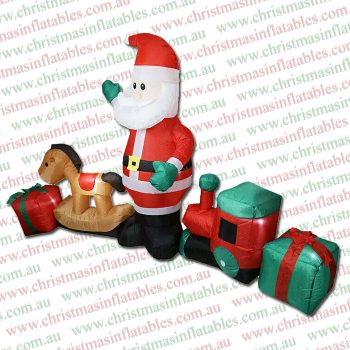 2.2m Santa Workshop Toys Train Inflatable – Airfigs Inflatables