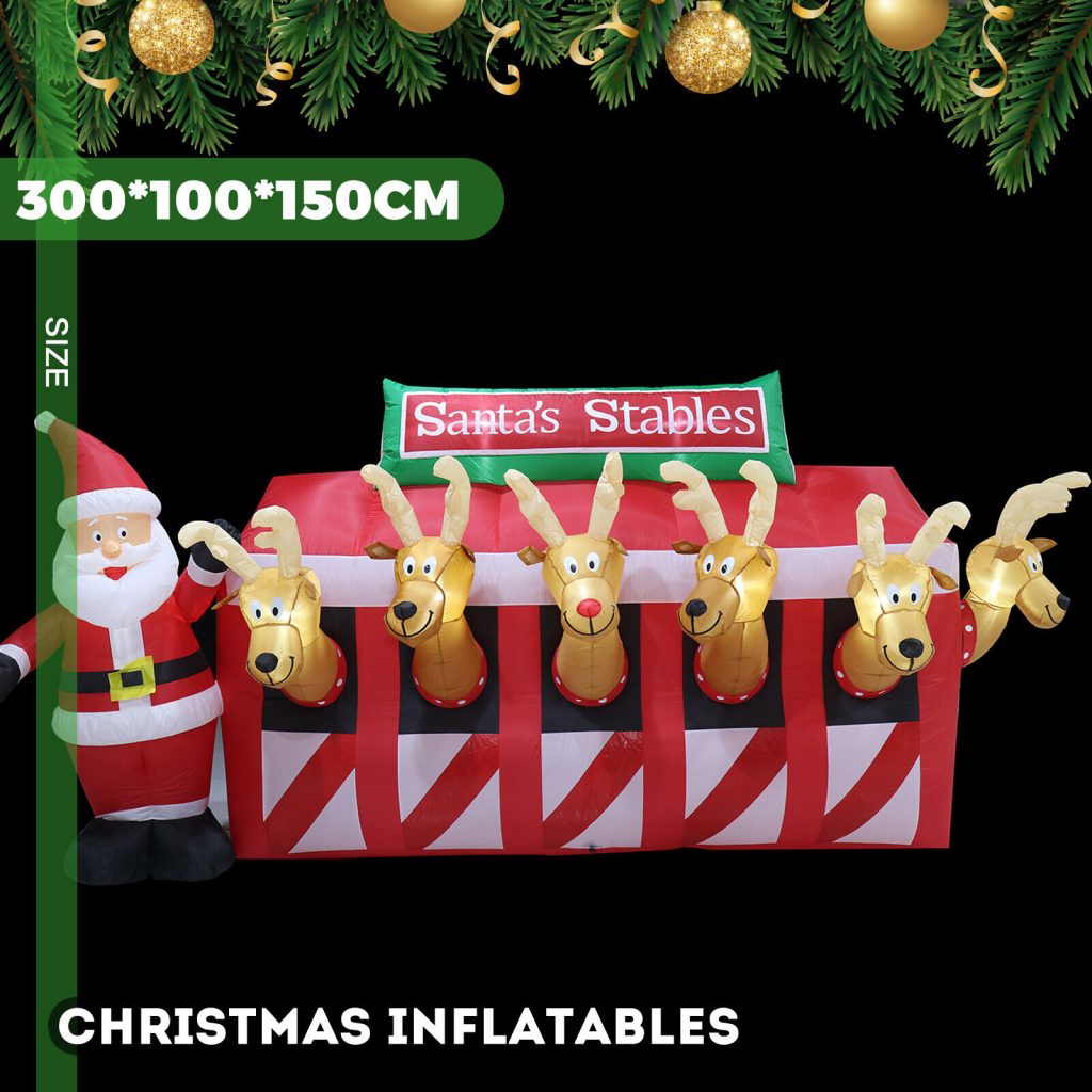 3m Santa’s Stables Christmas Inflatable – Airfigs Inflatables
