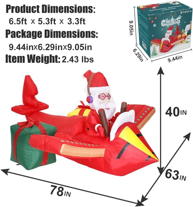 2m Santa Delivers Gifts By Plane Christmas Inflatable – Airfigs Inflatables