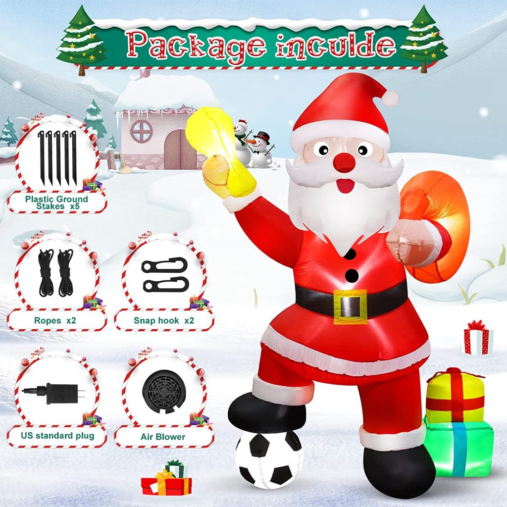 1.8m World Cup Santa with Gifts Sack Christmas Inflatable – Airfigs ...