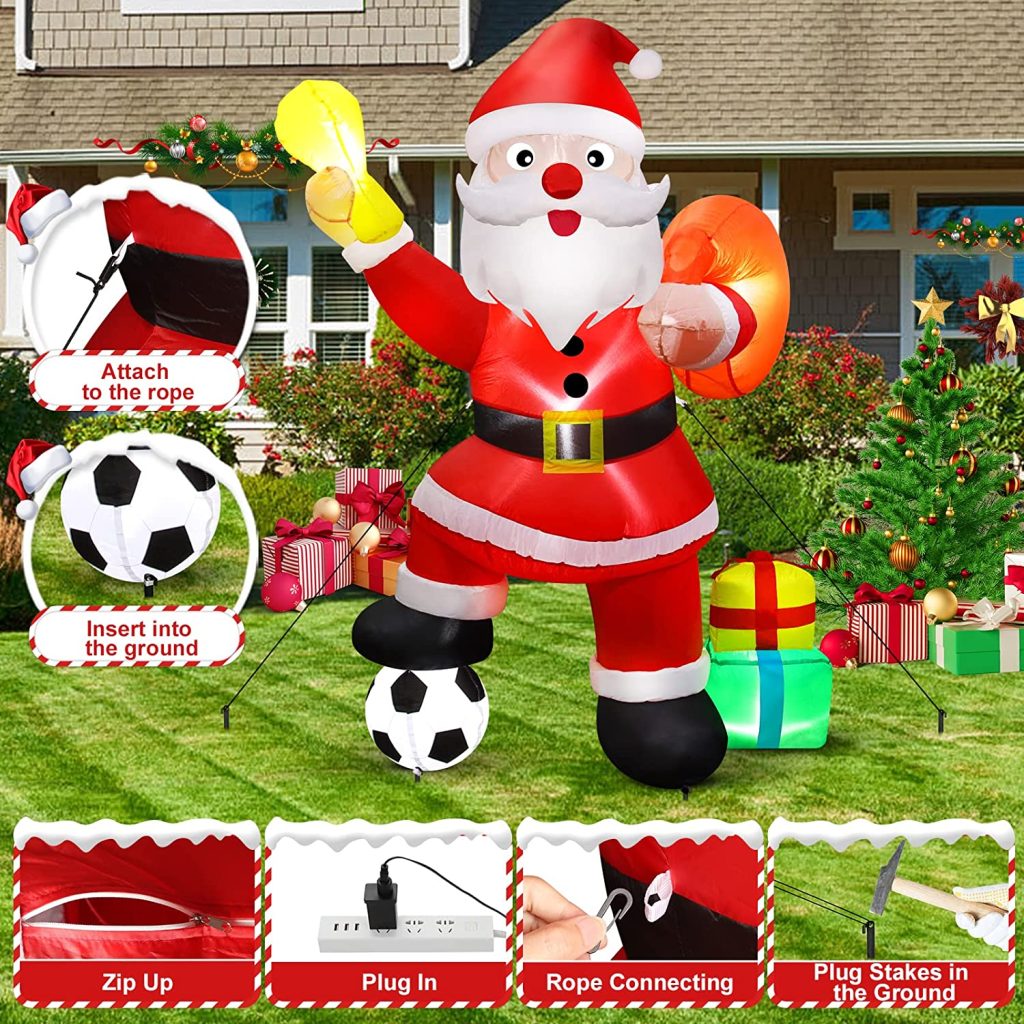 1.8m World Cup Santa with Gifts Sack Christmas Inflatable – Airfigs ...