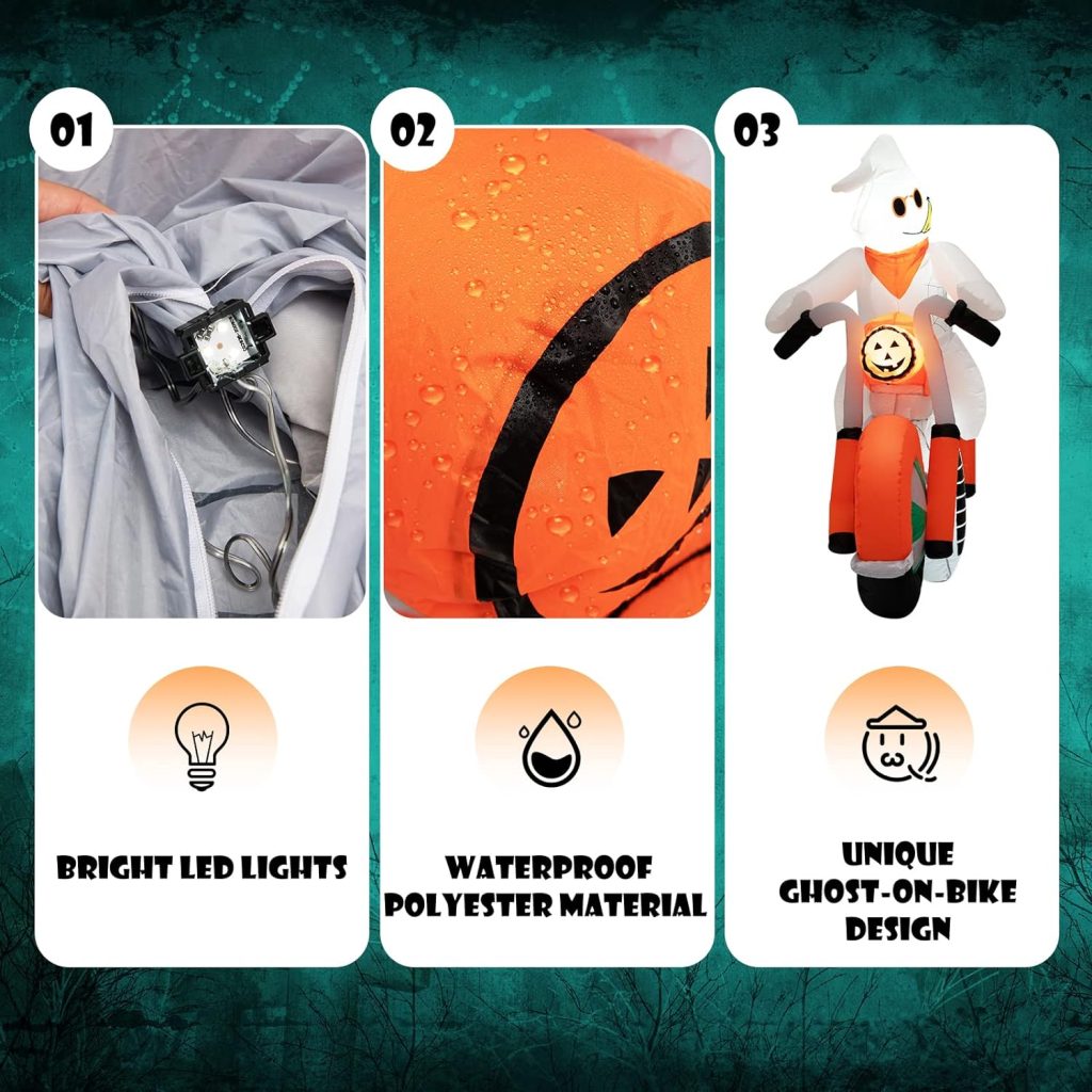 1.5m Ghost Riding on Motor Bike Halloween Inflatable – Airfigs Inflatables