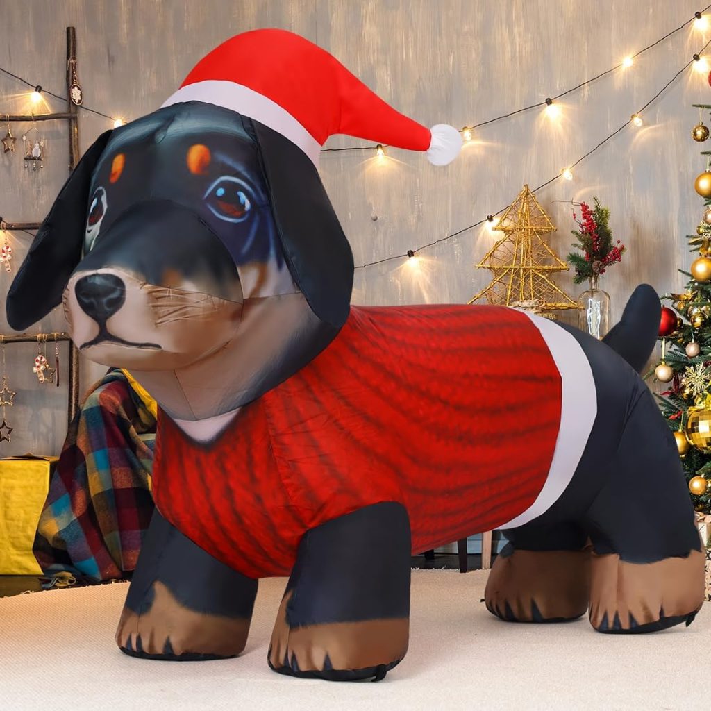 1.3m Dachshund Dog Christmas Inflatable – Airfigs Inflatables