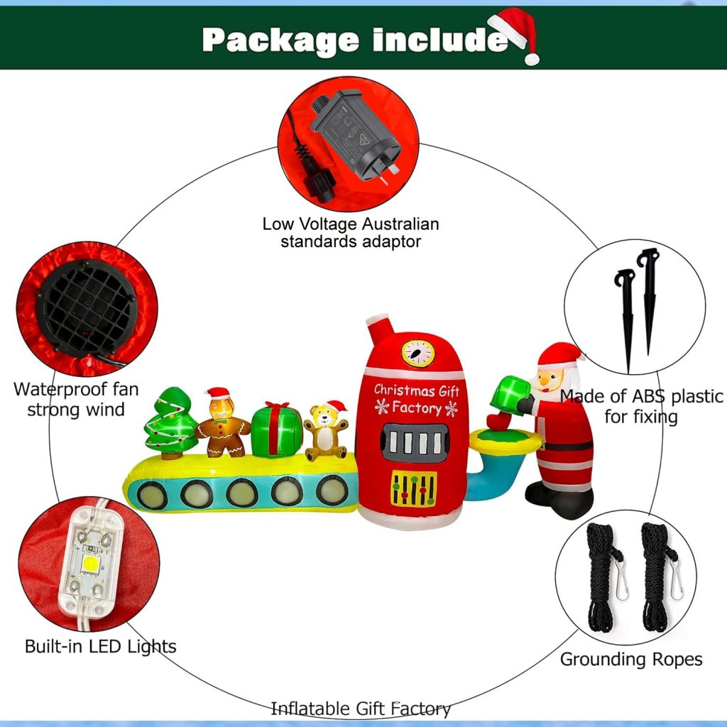 2.4m Christmas Gift Factory Toy Maker’s Inflatable – Airfigs Inflatables