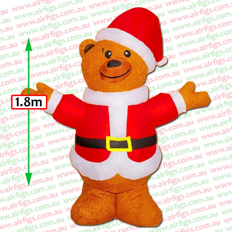 1.8m Deluxe Plush Teddy Bear Christmas Inflatable – Airfigs Inflatables