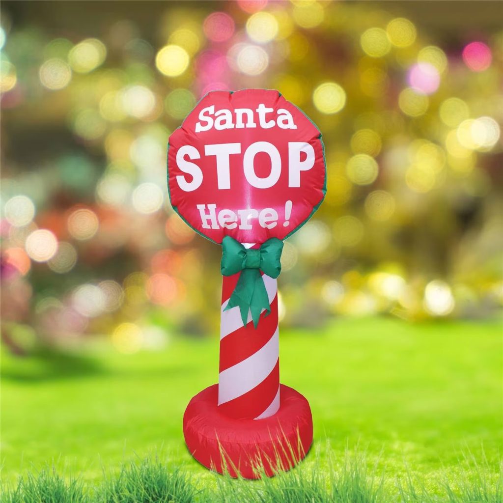 1.2m Santa Stop Here Sign Christmas Inflatable – Airfigs Inflatables