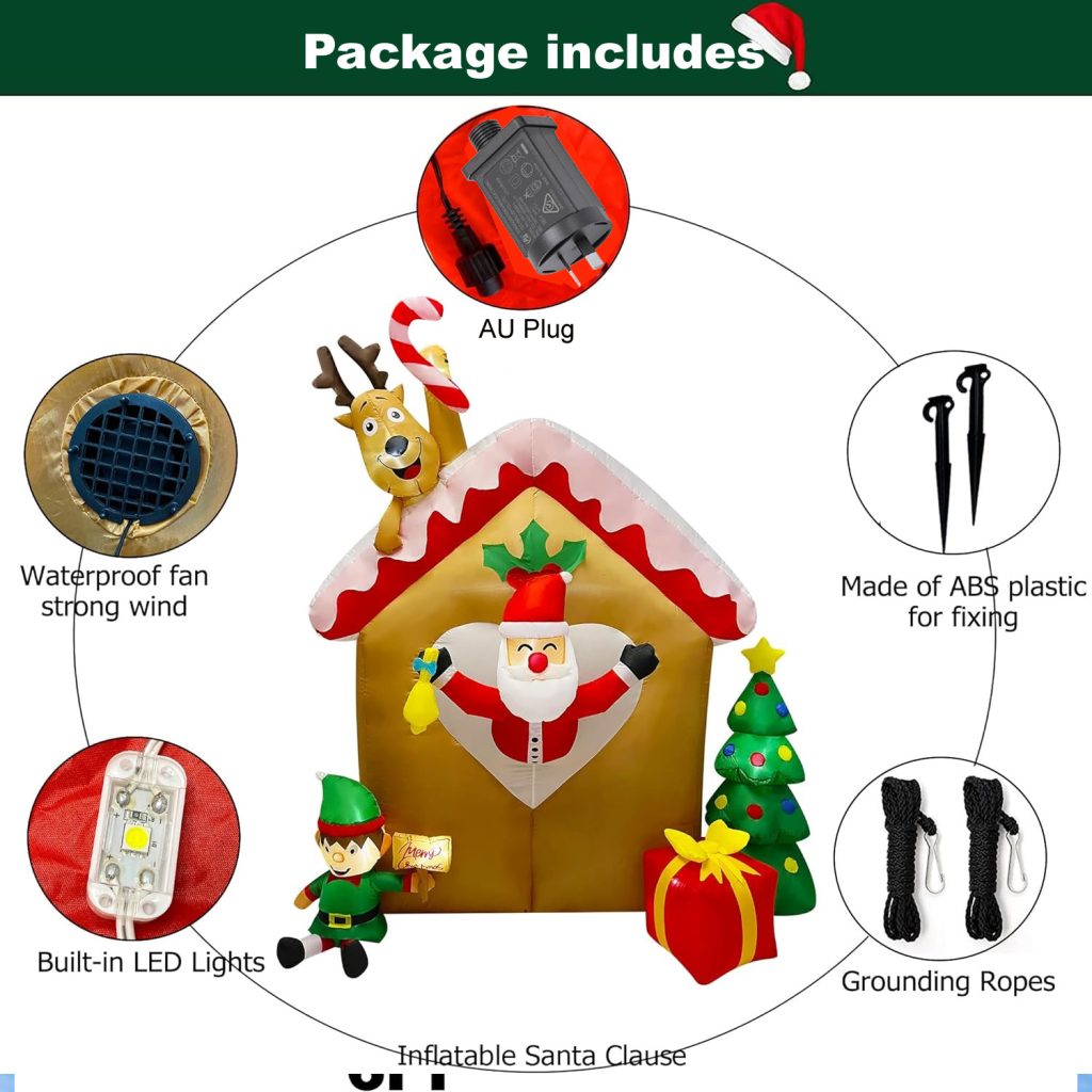 2.1m Gingerbread House Christmas Inflatable – Airfigs Inflatables