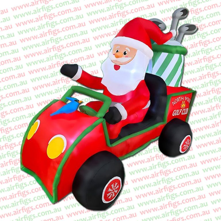 1.8m North Pole Golf Club Santa Cart Christmas Inflatable – Airfigs ...