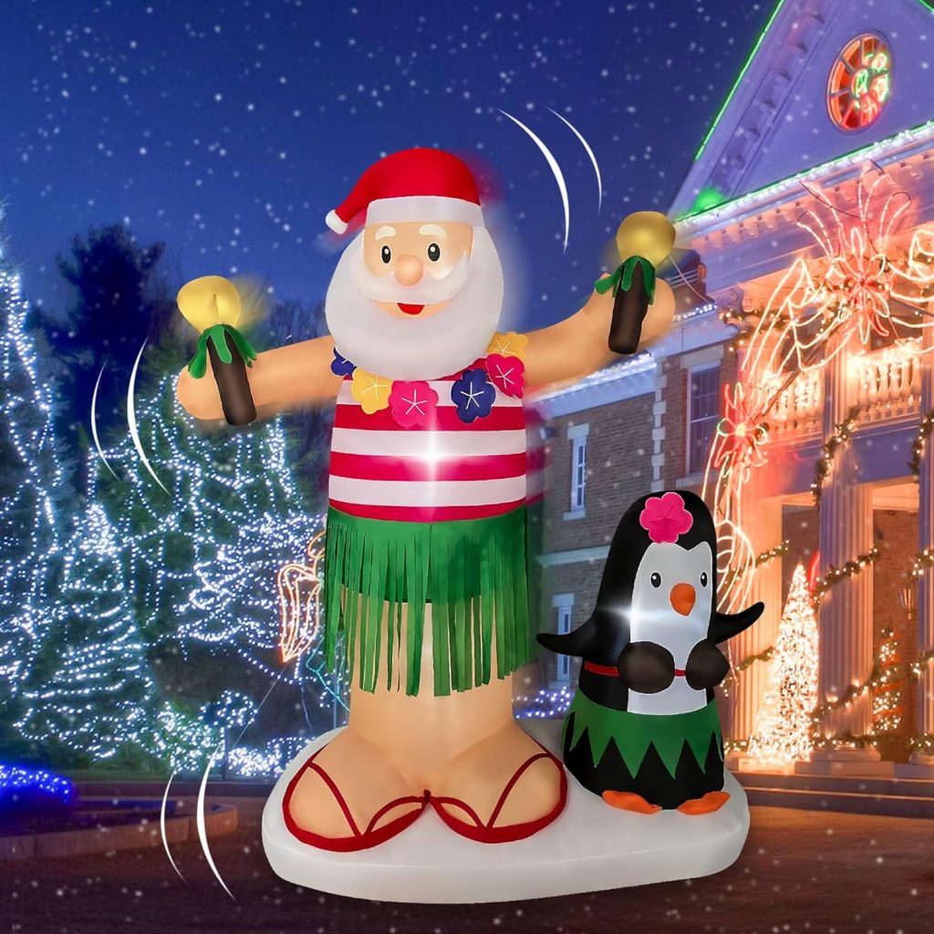 1.8m Hawaiian Hulu Santa Animated Christmas Inflatable – Airfigs ...