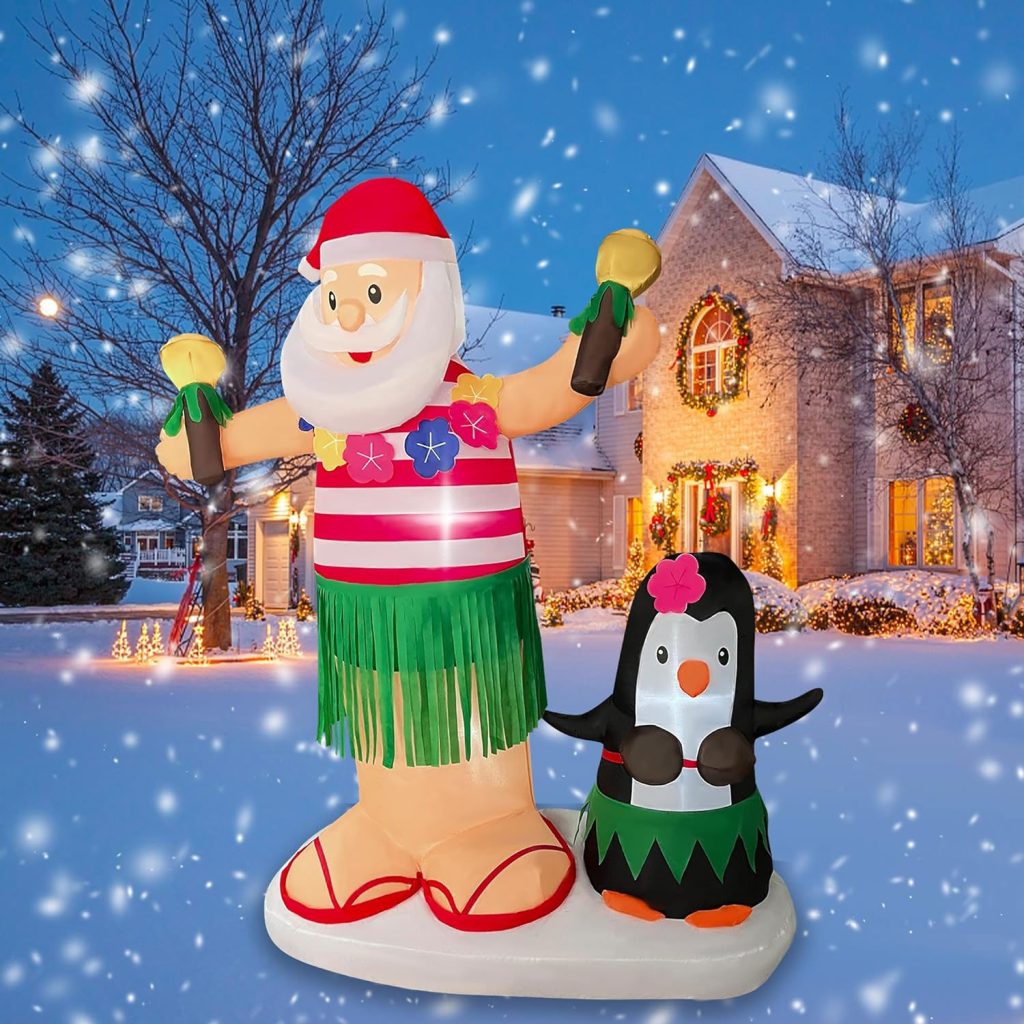 1.8m Hawaiian Hulu Santa Animated Christmas Inflatable – Airfigs ...
