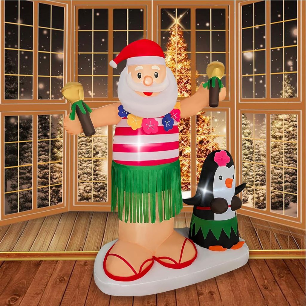 1.8m Hawaiian Hulu Santa Animated Christmas Inflatable – Airfigs ...