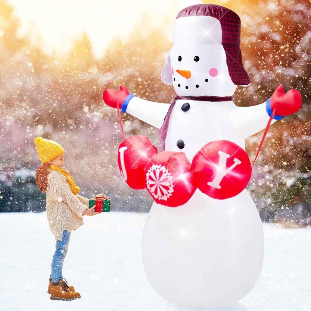 2.4m Snowman with Joy Baubles Christmas Inflatable – Airfigs Inflatables