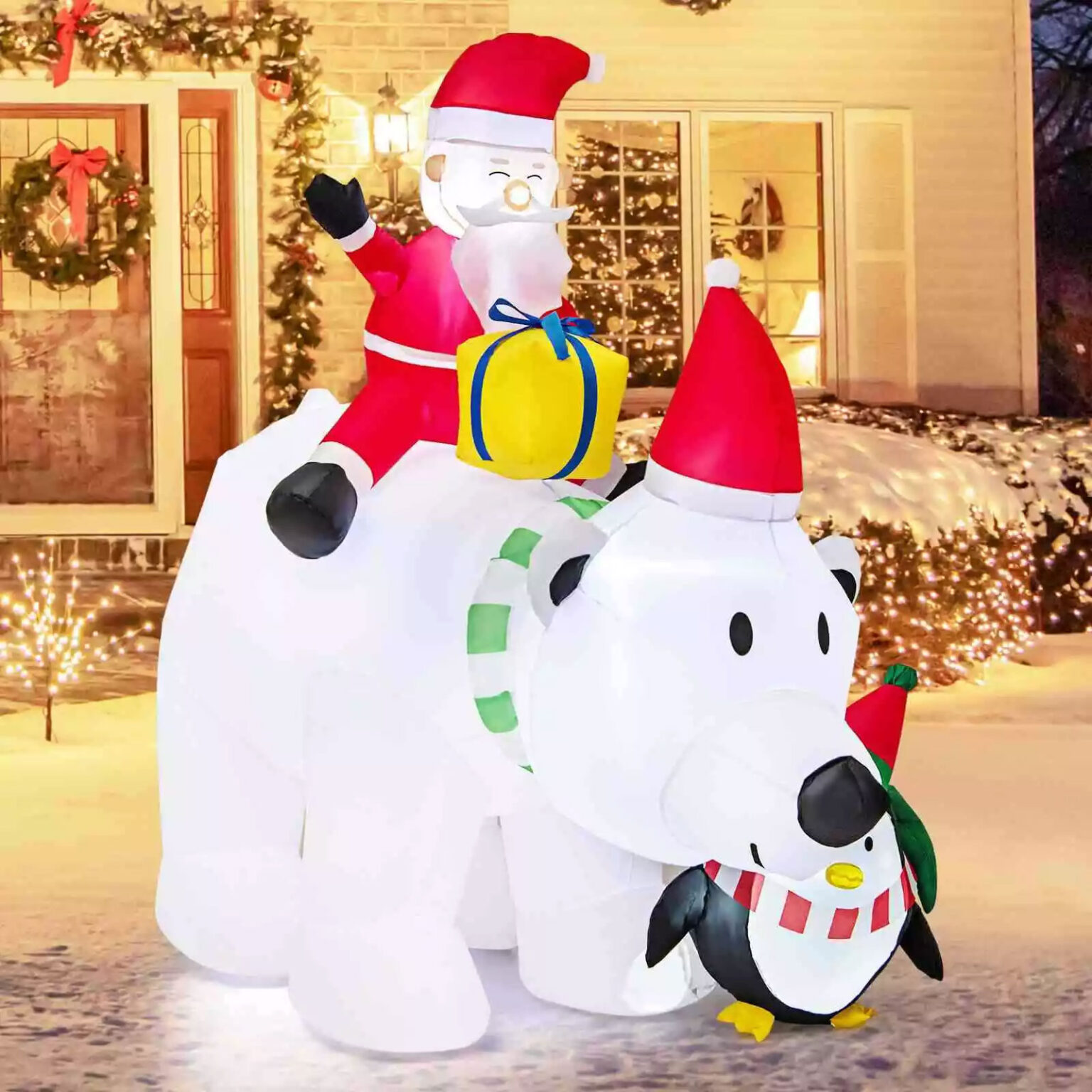 2.1m Headrocking Polar Bear Taxi Christmas Inflatable – Airfigs Inflatables