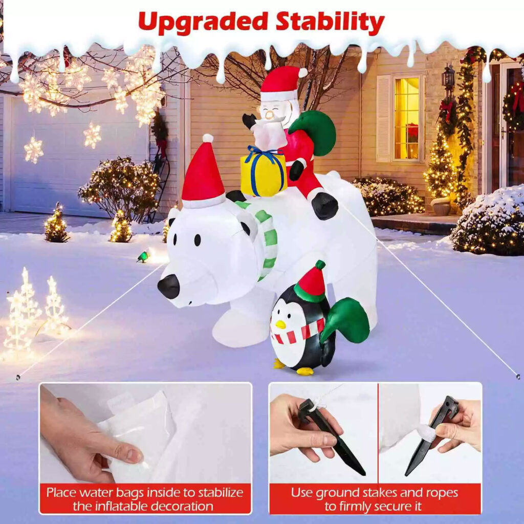 2.1m Headrocking Polar Bear Taxi Christmas Inflatable – Airfigs Inflatables