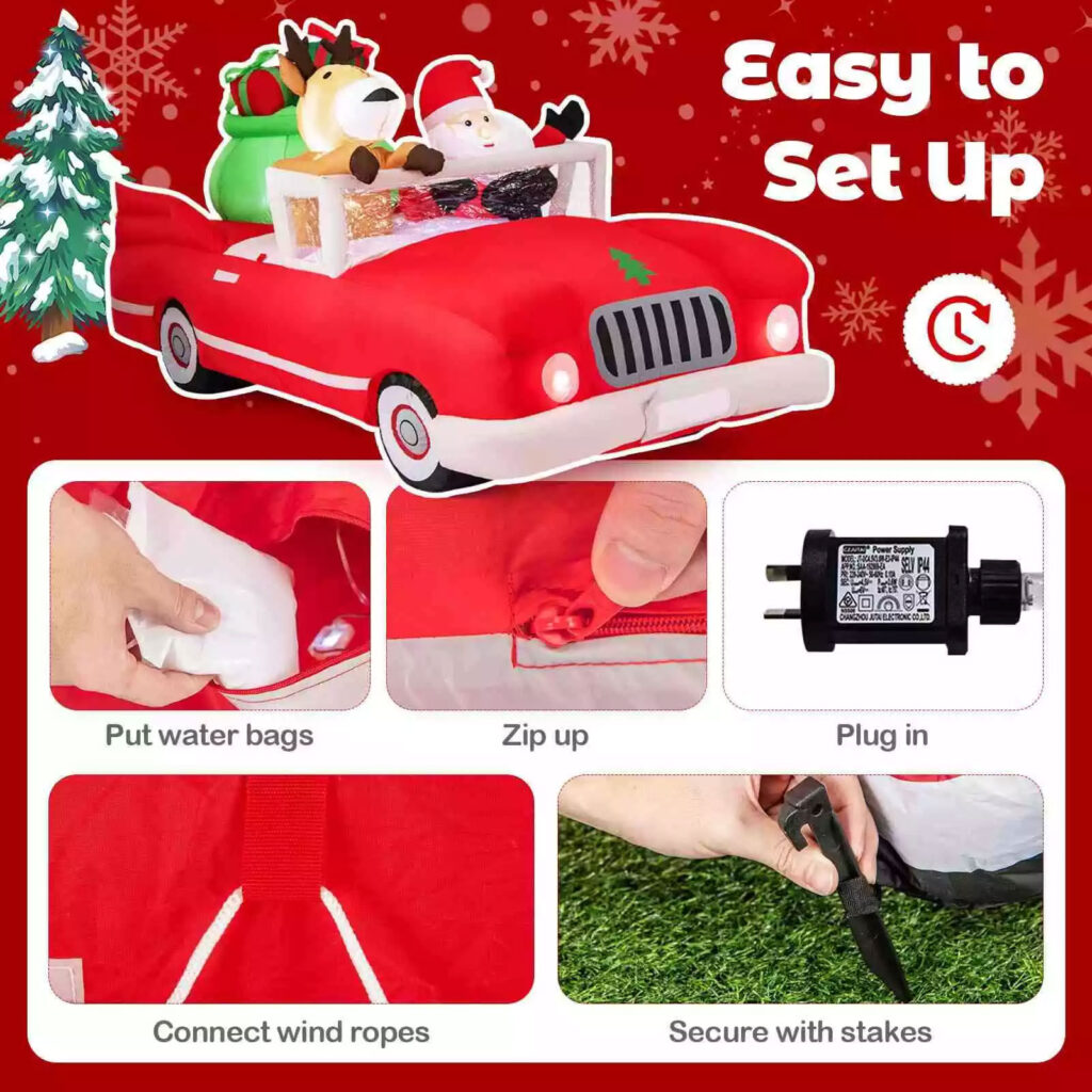 2.3m Santa Claus Car Delivery Christmas Inflatable – Airfigs Inflatables