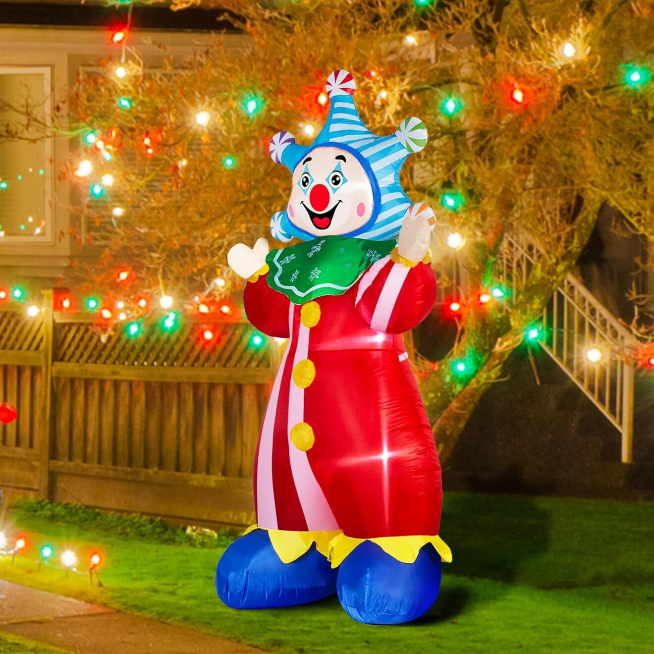 1.8m Flakko the Clown Christmas Inflatable – Airfigs Inflatables