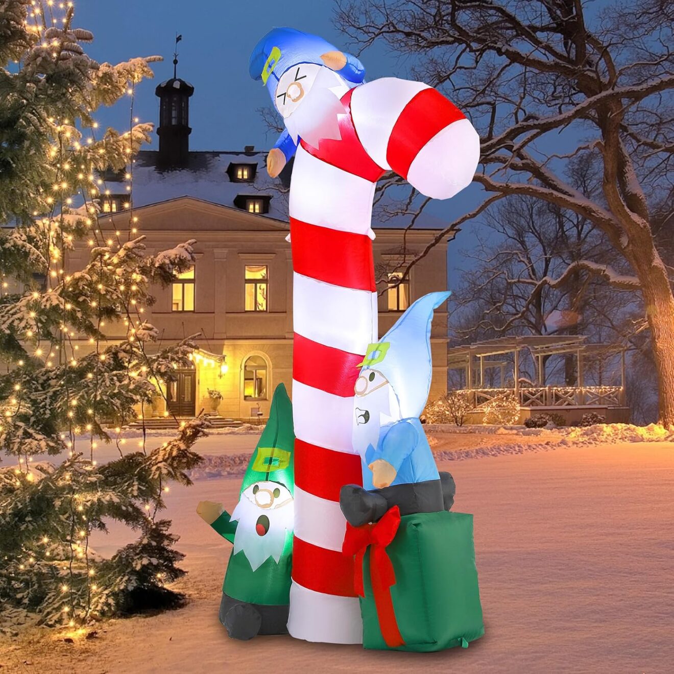 1.8m Gnomes Climbing Candy Cane Christmas Inflatable – Airfigs Inflatables