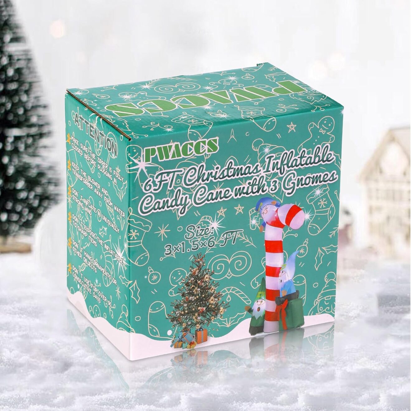 1.8m Gnomes Climbing Candy Cane Christmas Inflatable – Airfigs Inflatables