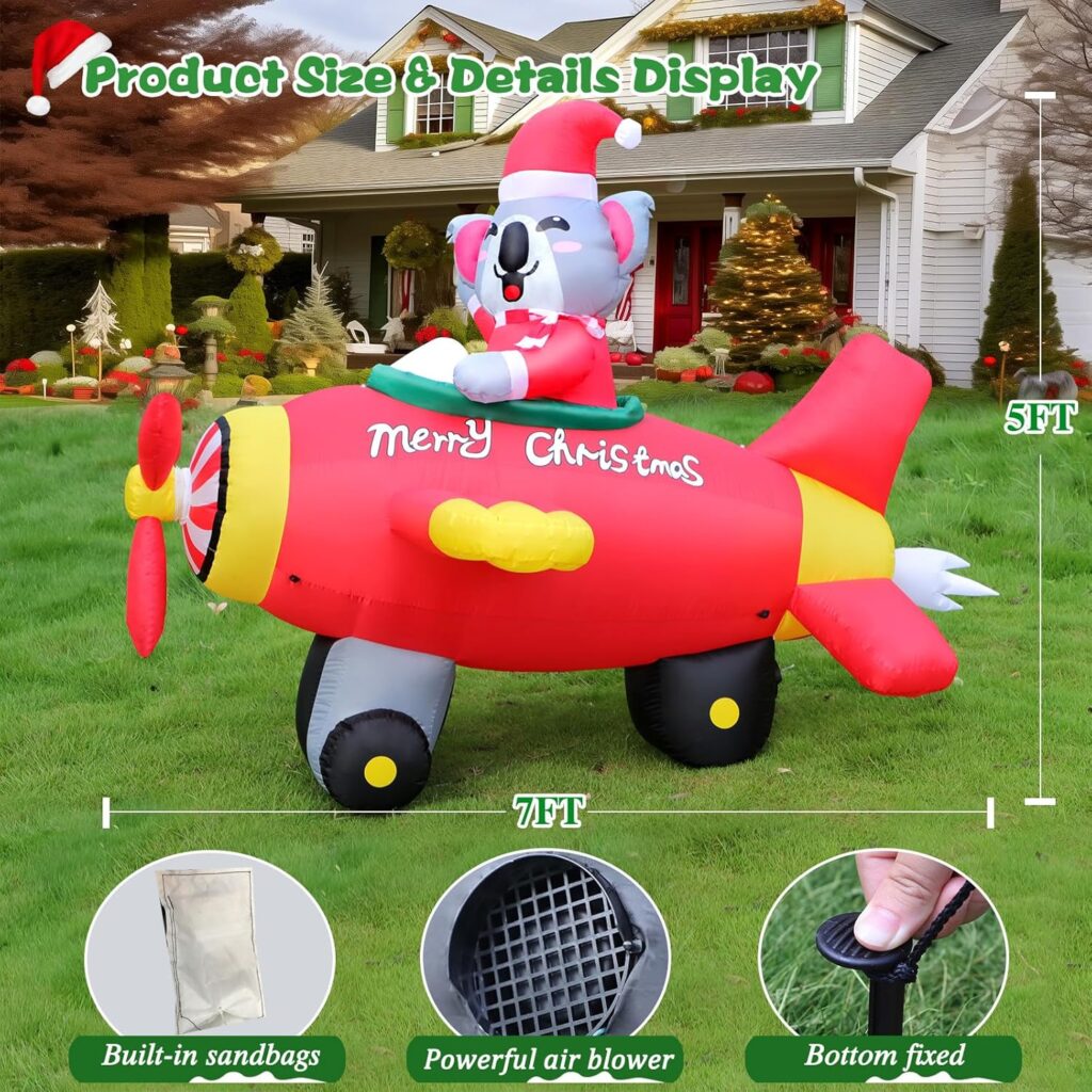 2.1m Koala Plane Pilot Animated Christmas Inflatable – Airfigs Inflatables