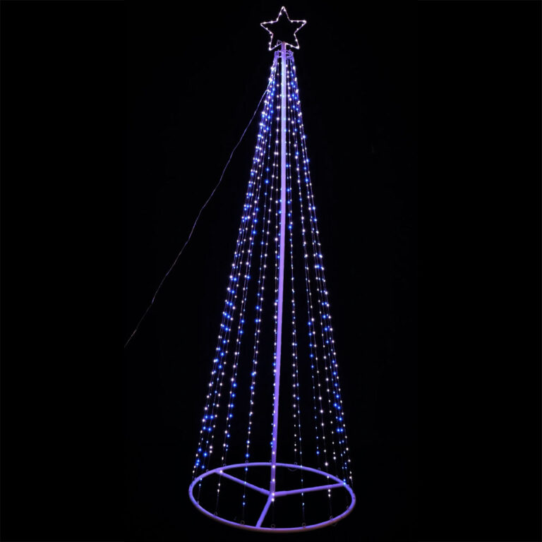 2.1m White/Blue Christmas Tree 673 LEDs – Airfigs Inflatables