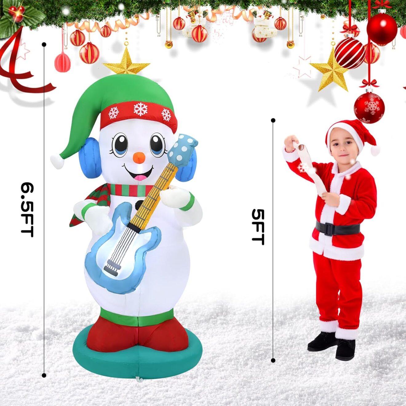 1.8m Snowman Playing Guitar Christmas Inflatable – Airfigs Inflatables
