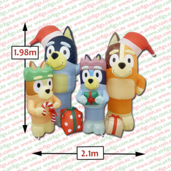 1.9m Bluey Family Christmas Inflatable – Airfigs Inflatables