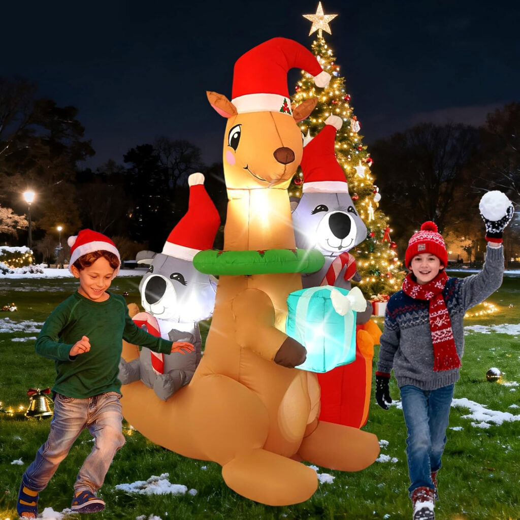 2.1m Kangaroo & Koalas Christmas Inflatable – Airfigs Inflatables