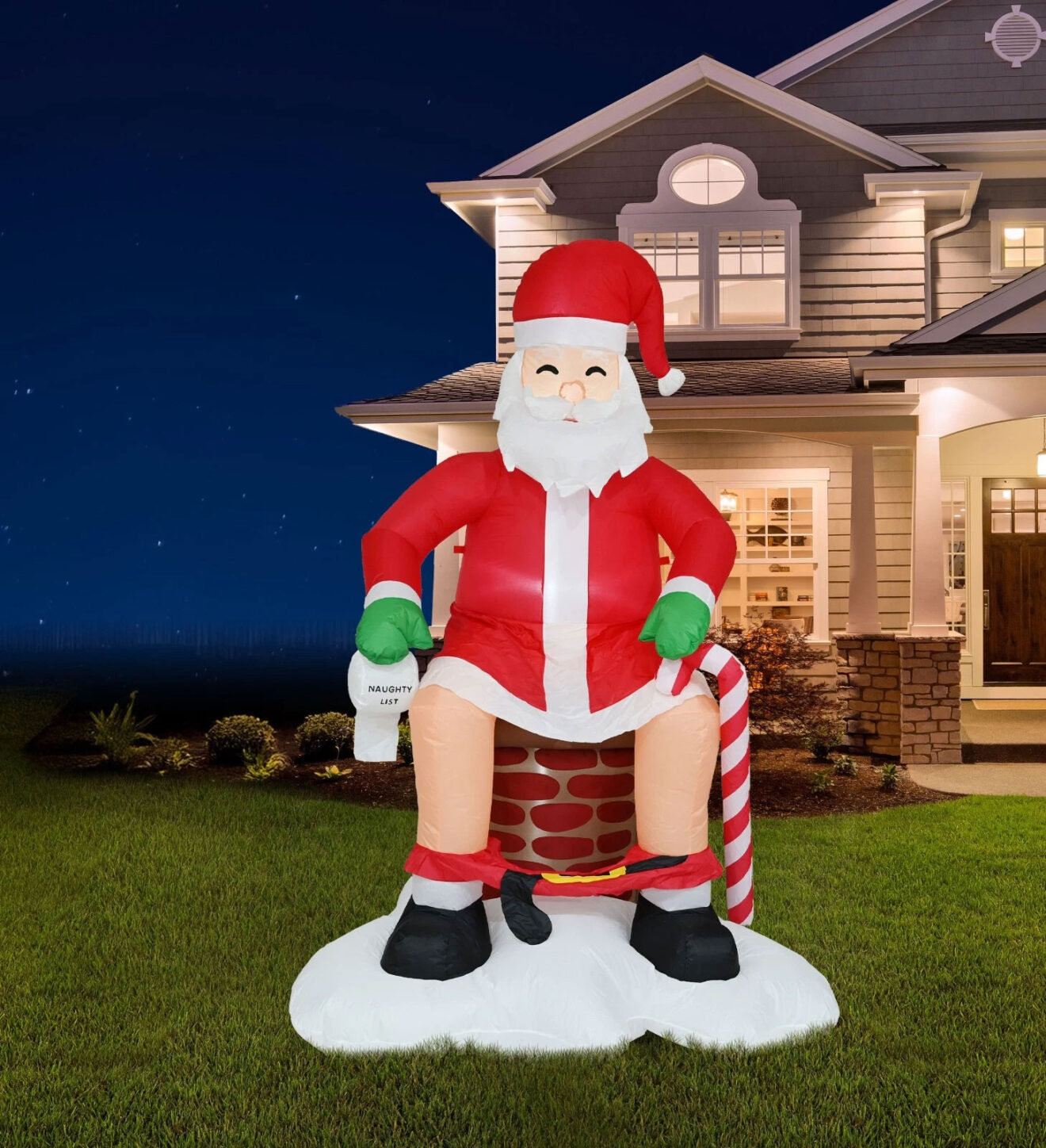 2m Naughty Chimney Santa Christmas Inflatable – Airfigs Inflatables